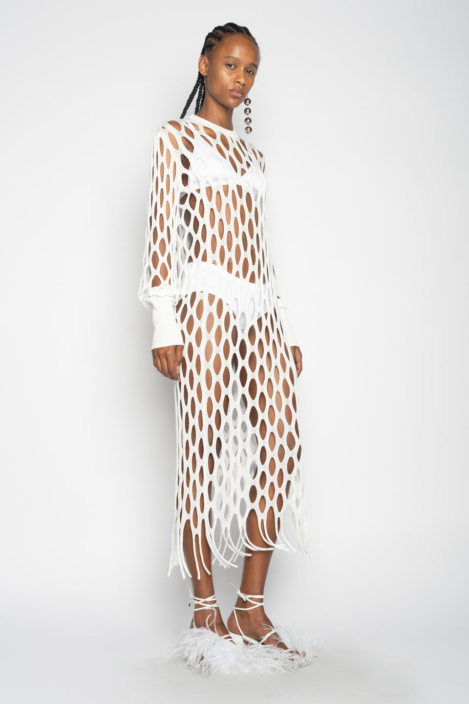 WHITE NET DRESS – MARQUES ' ALMEIDA