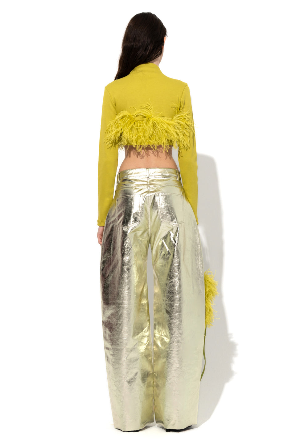 LIME CROPPED FEATHER TOP – MARQUES ' ALMEIDA