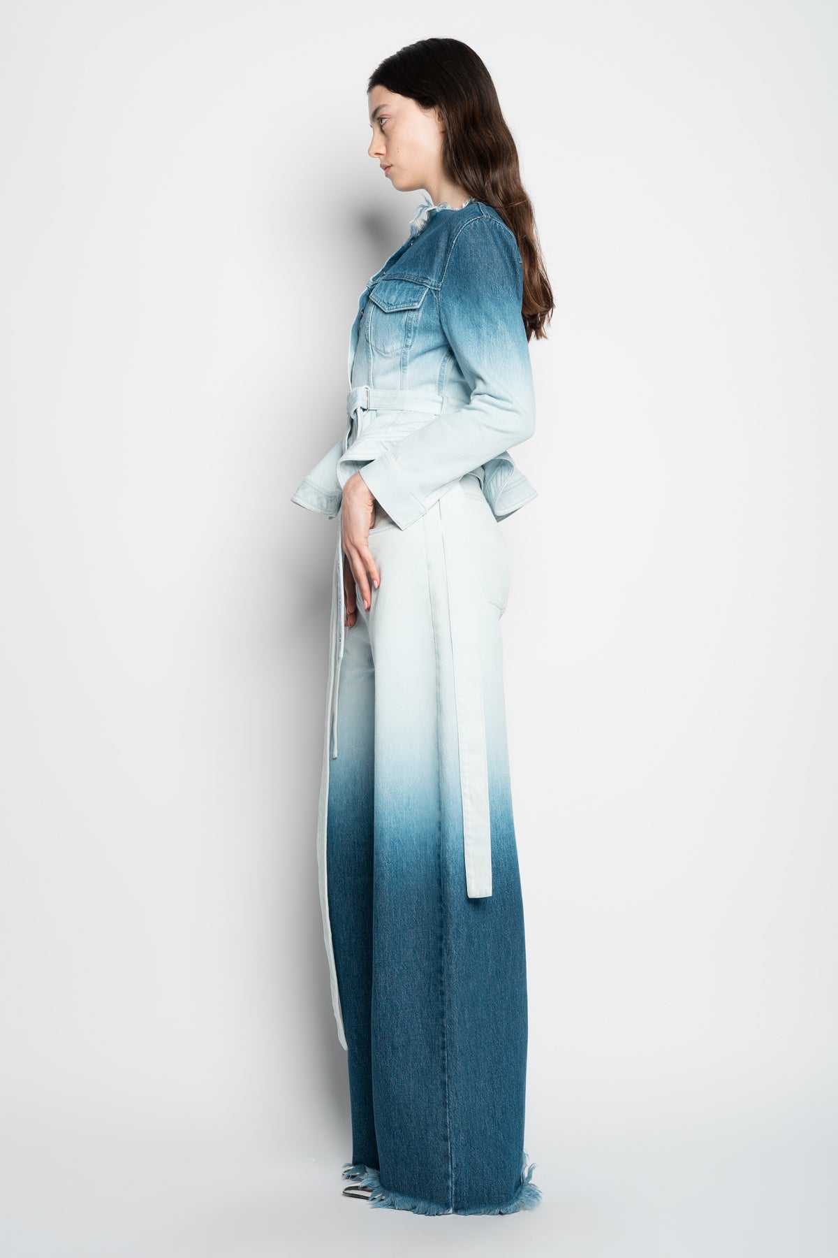 OMBRE DENIM BLUE BELTED JACKET – MARQUES ' ALMEIDA