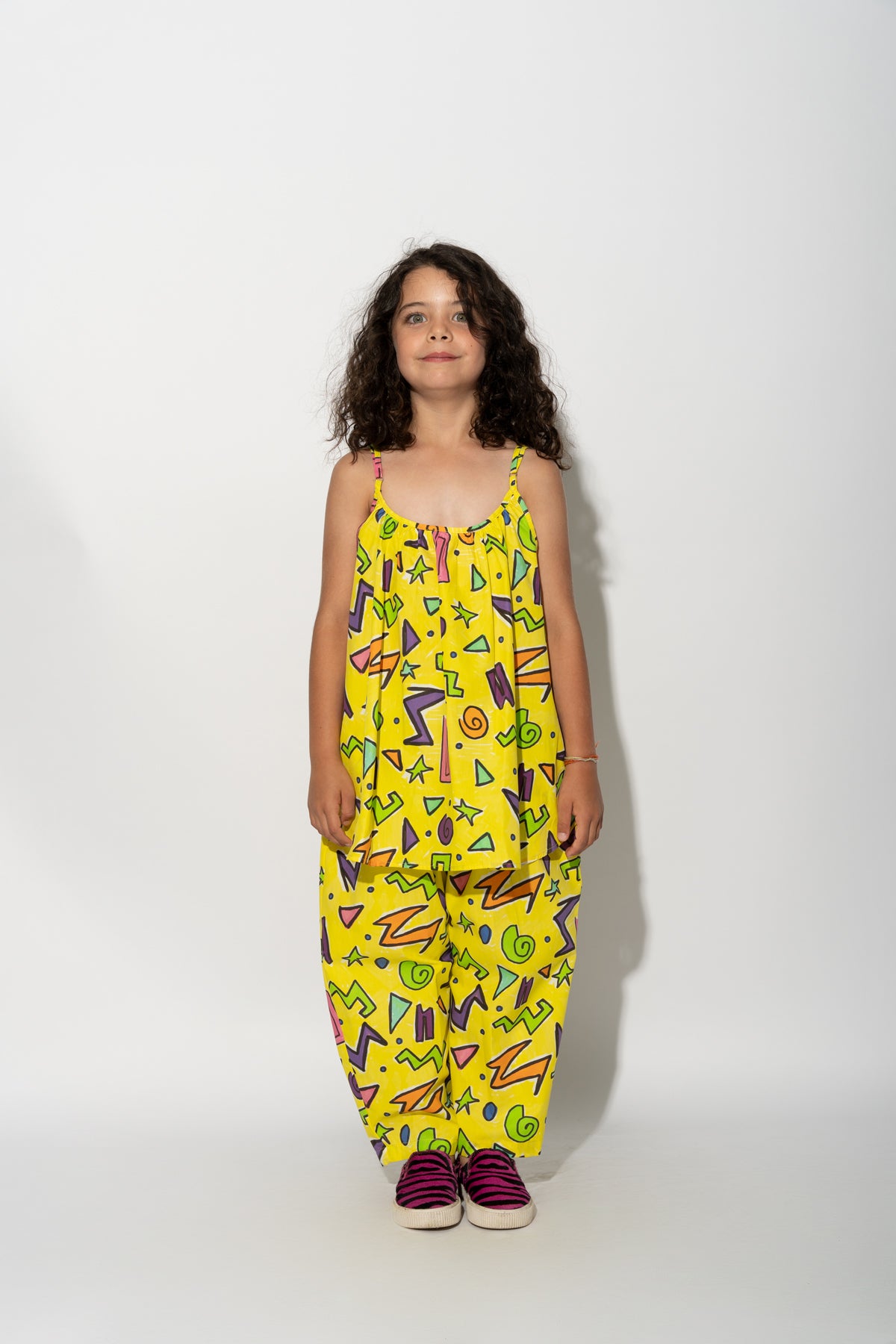 YELLOW SQUIGGLE PRINT OVERSIZED SLIP TOP – MARQUES ' ALMEIDA