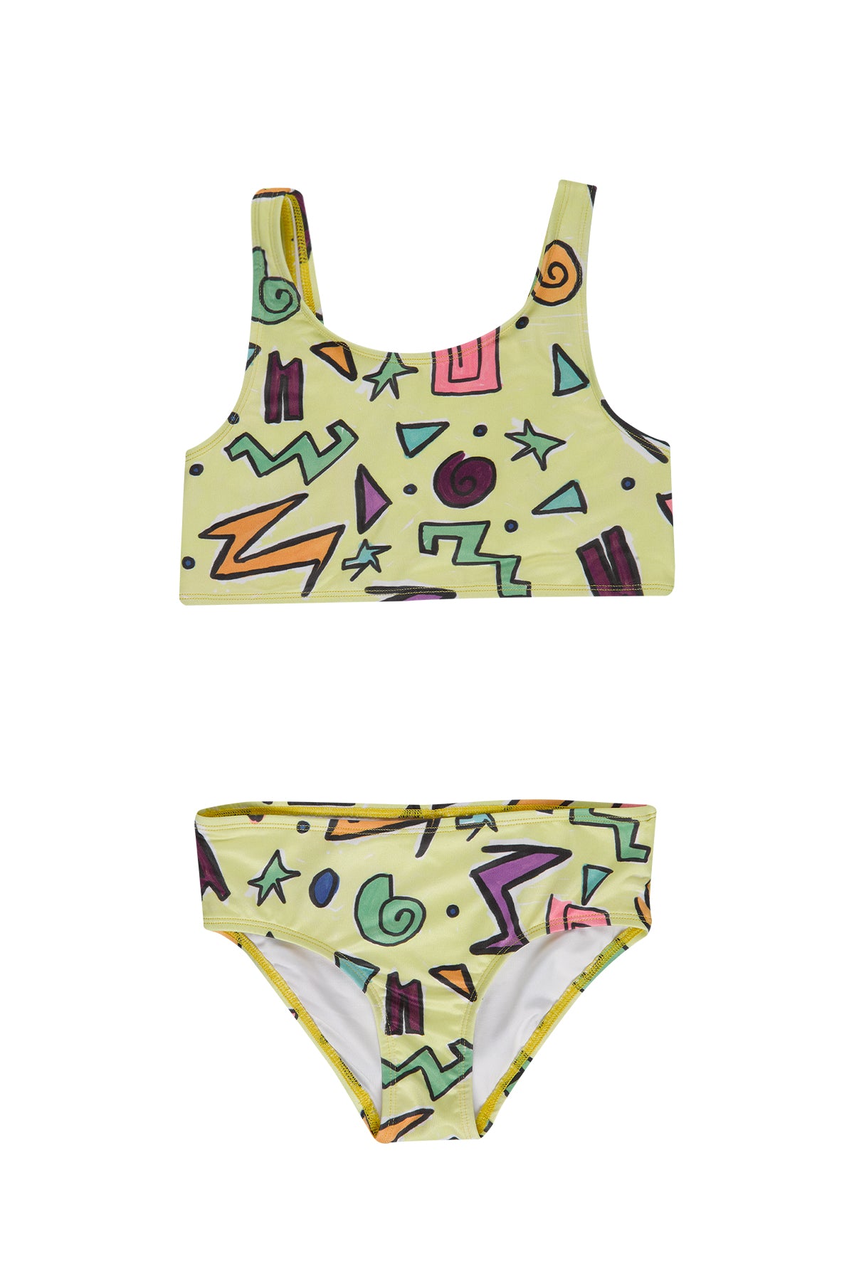 YELLOW SQUIGGLE PRINT BIKINI SET – MARQUES ' ALMEIDA